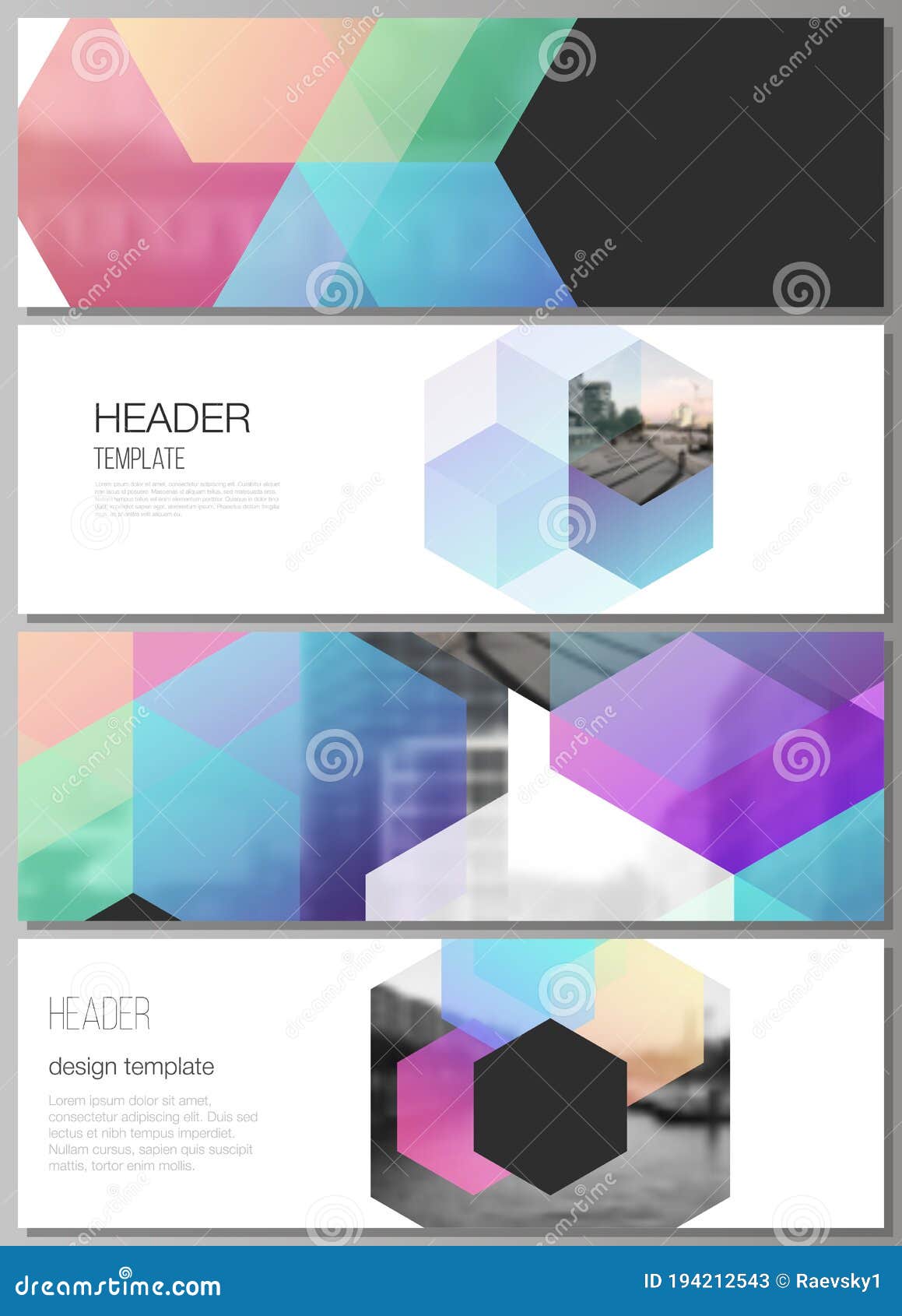 Vector Layout of Headers, Banner Design Templates with Abstract Shapes ...