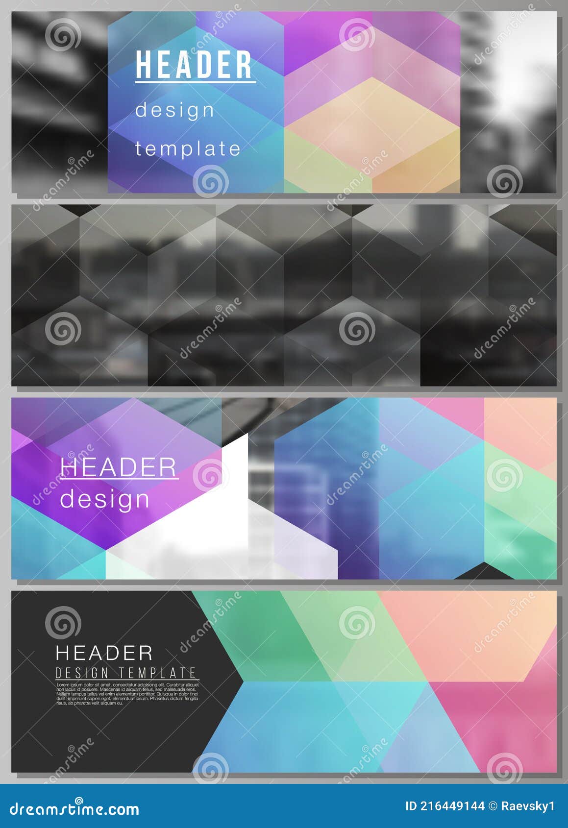 Vector Layout of Headers, Banner Design Templates with Abstract Shapes ...