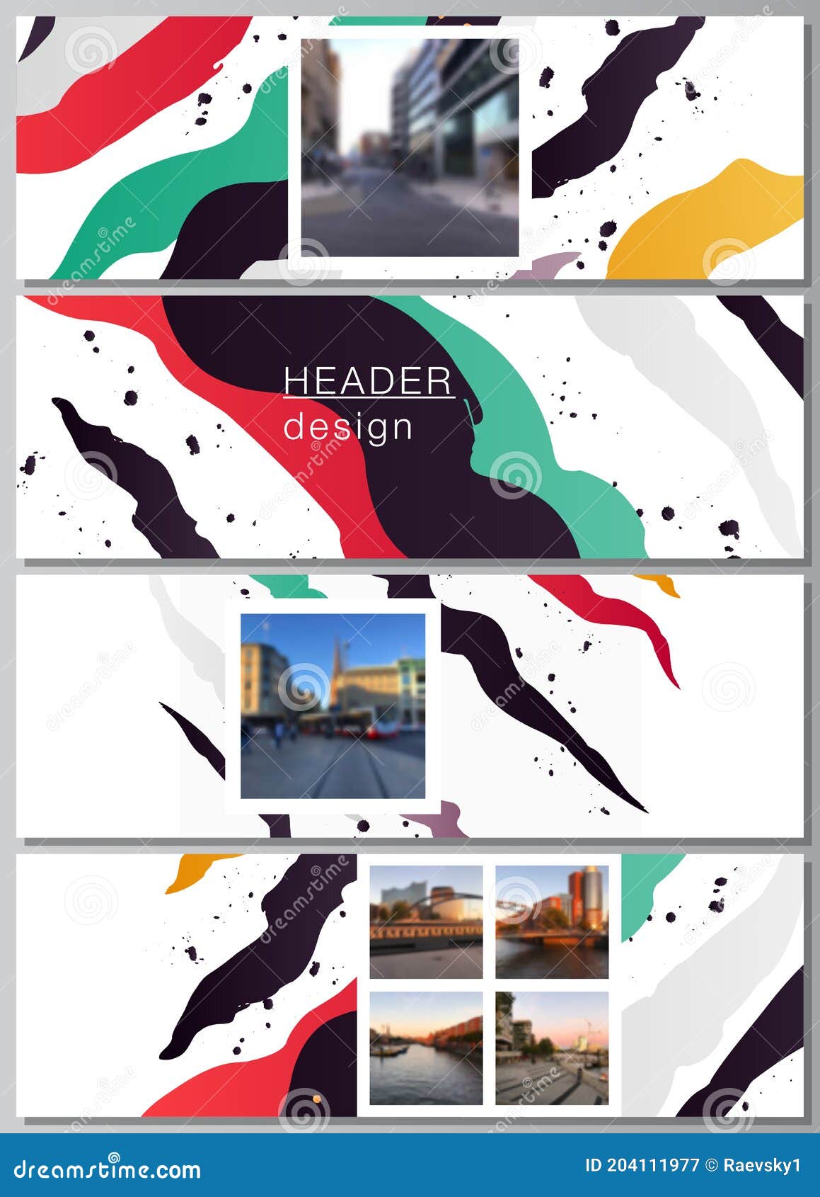 Vector Layout of Headers, Banner Design Templates for Website Footer ...