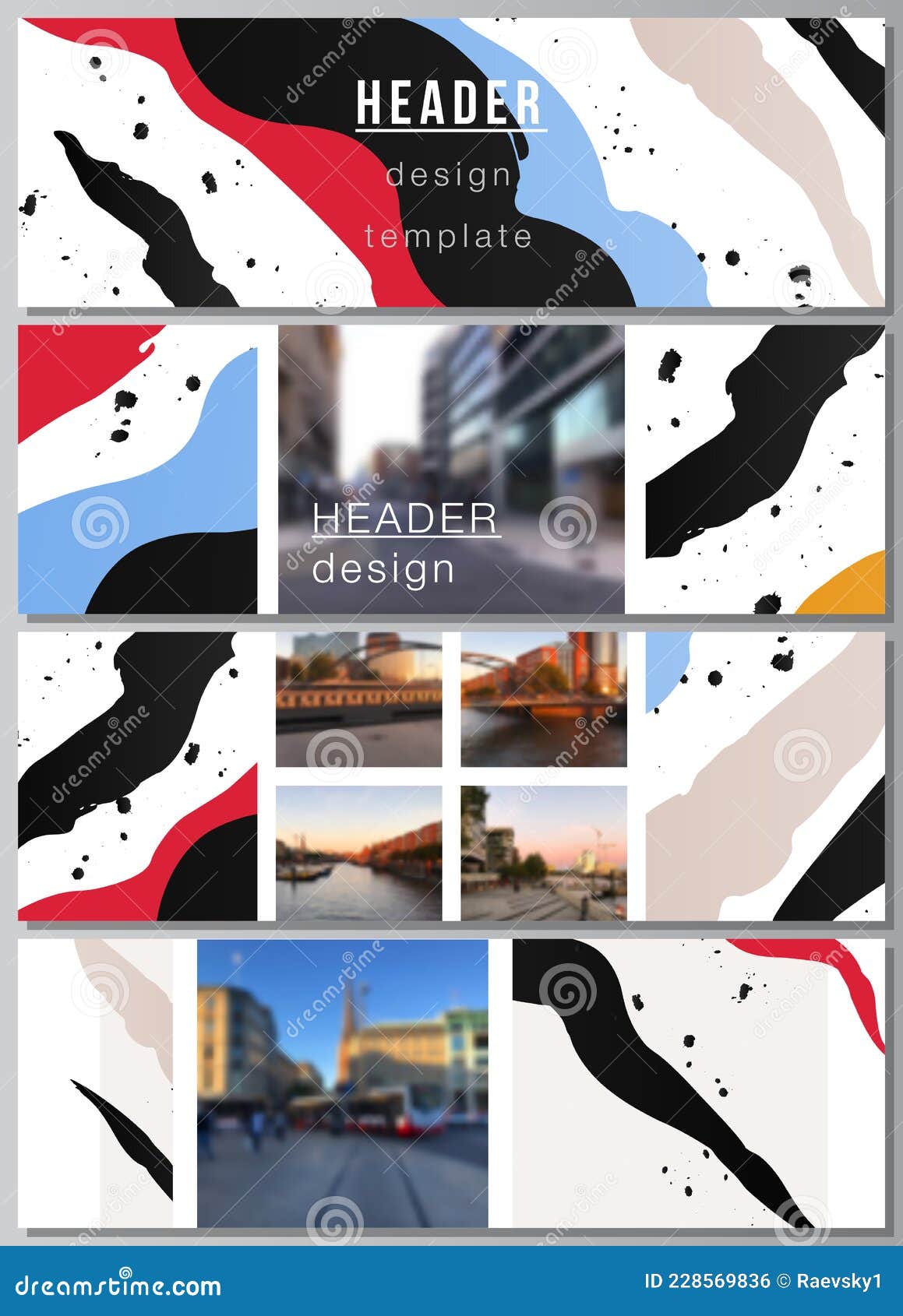 Vector Layout of Headers, Banner Design Templates for Website Footer ...