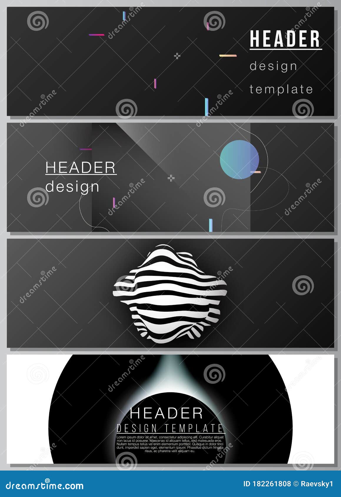 Vector Layout of Headers, Banner Design Templates for Website Footer ...