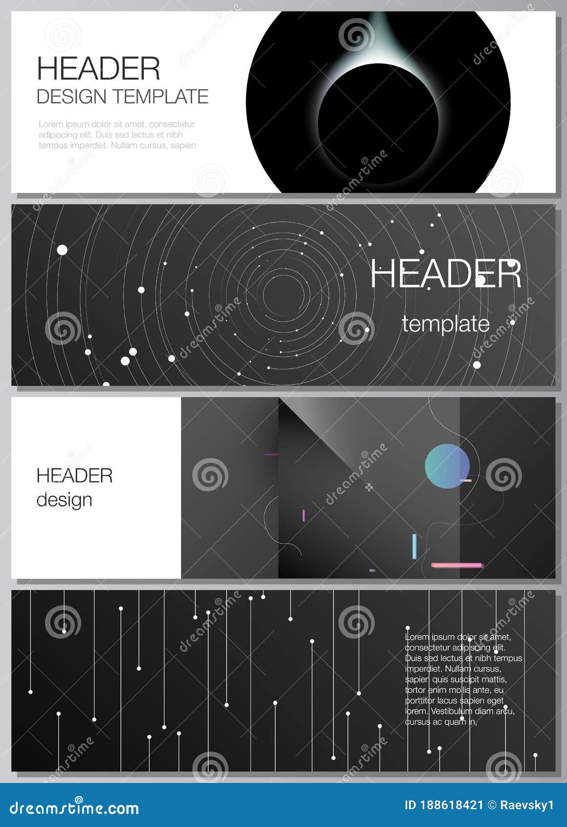 Vector Layout of Headers, Banner Design Templates for Website Footer ...