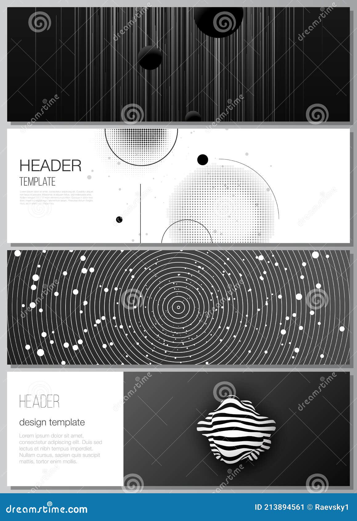 Vector Layout of Headers, Banner Design Templates for Website Footer ...