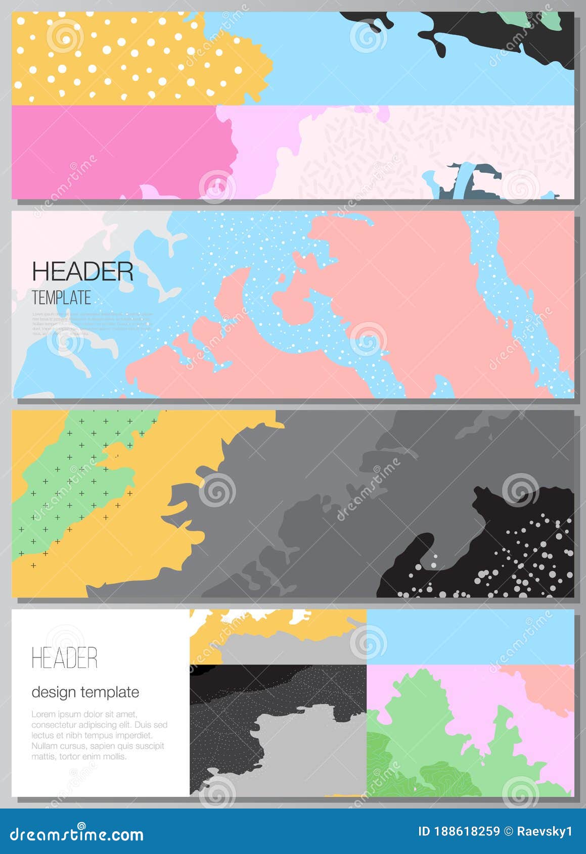 Vector Layout of Headers, Banner Design Templates for Website Footer ...