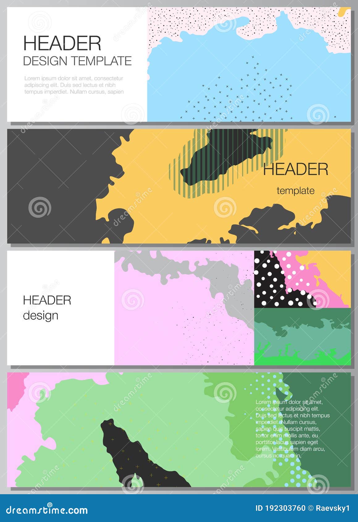 Vector Layout of Headers, Banner Design Templates for Website Footer ...