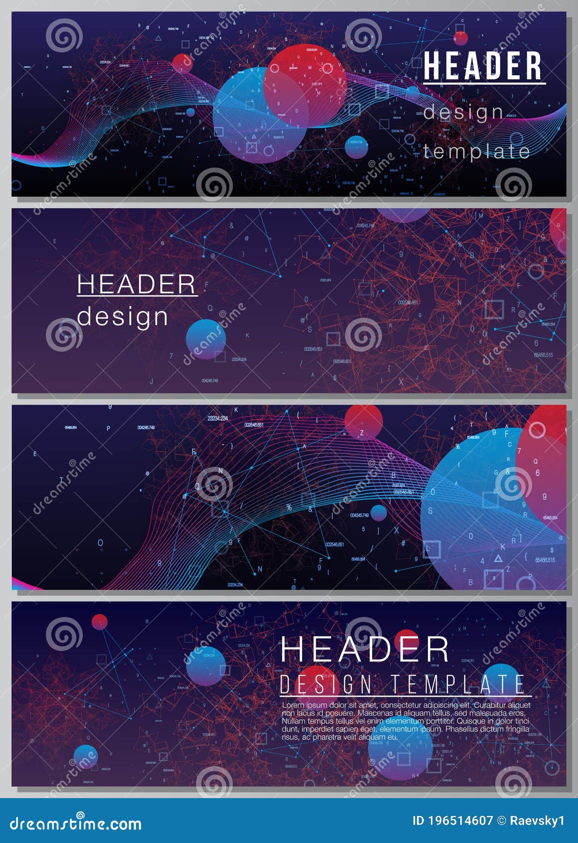 Vector Layout of Headers, Banner Templates for Website Footer Design ...