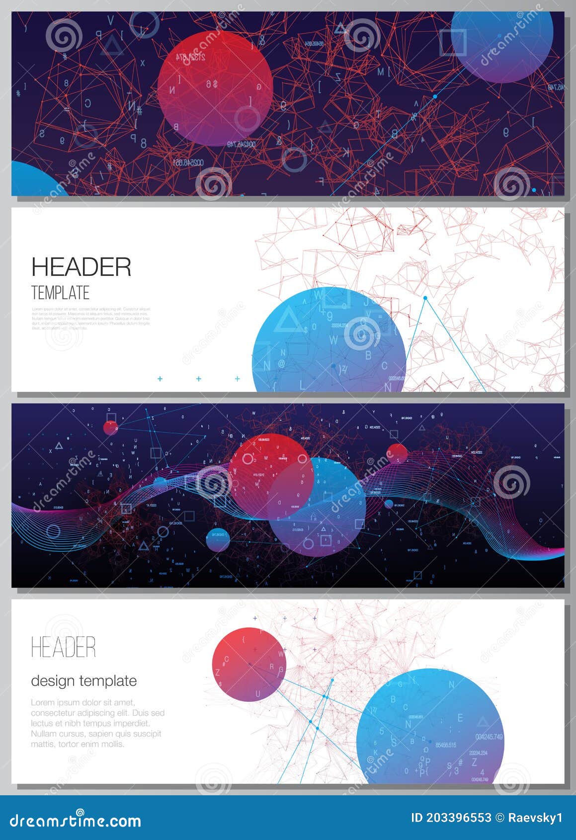 Vector Layout of Headers, Banner Templates for Website Footer Design ...