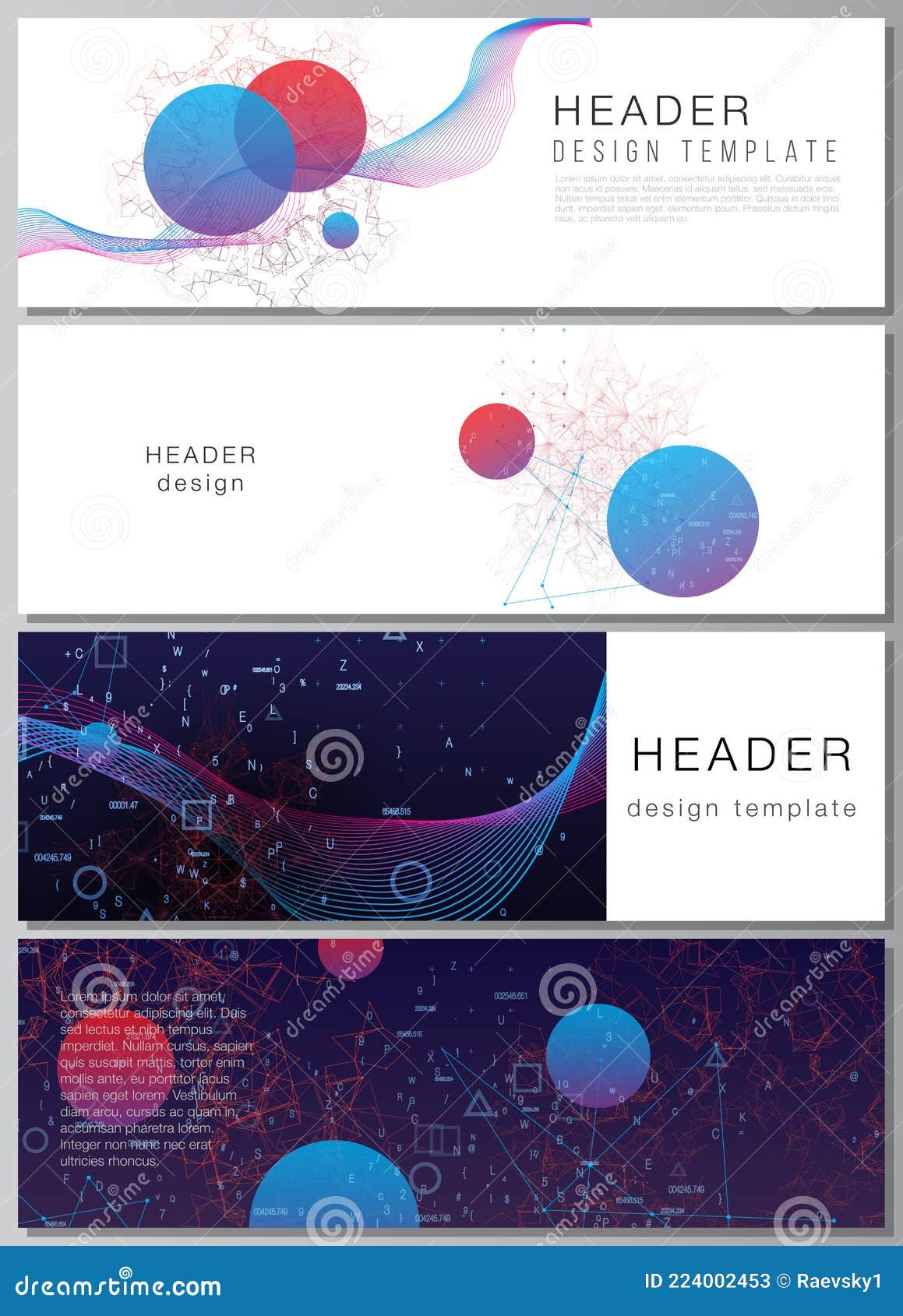 Vector Layout of Headers, Banner Templates for Website Footer Design ...