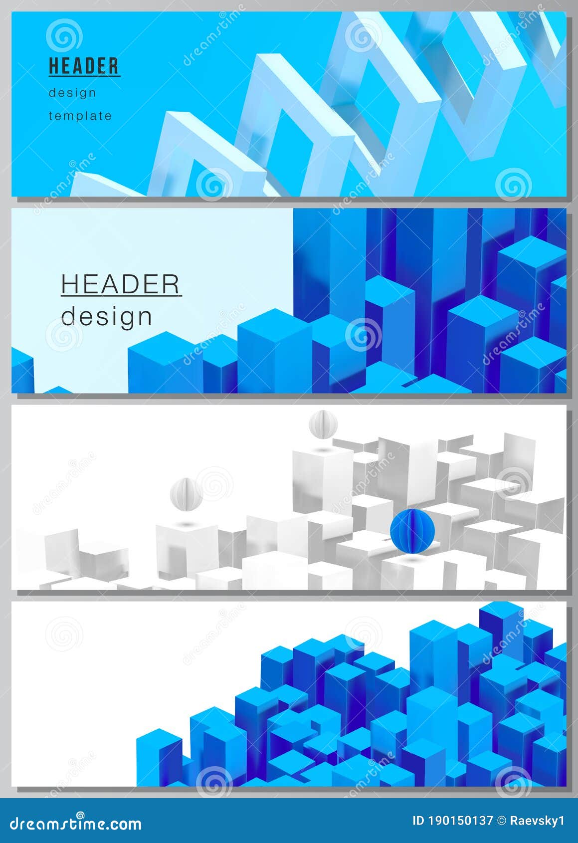 Vector Layout of Headers, Banner Templates for Website Footer Design ...