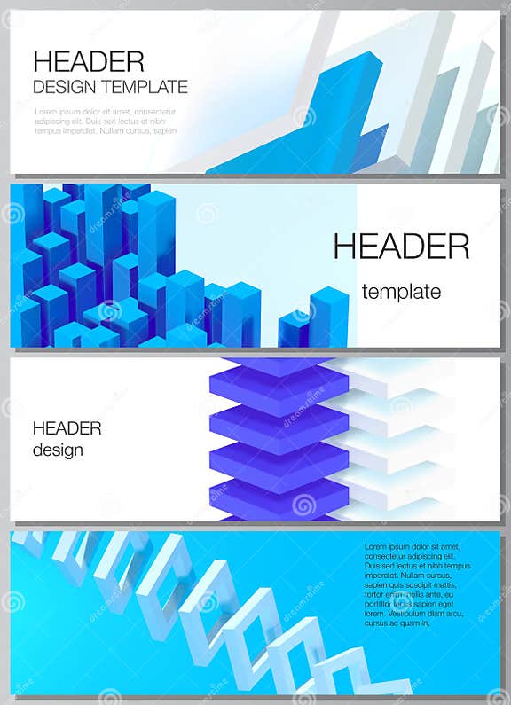 Vector Layout of Headers, Banner Templates for Website Footer Design ...