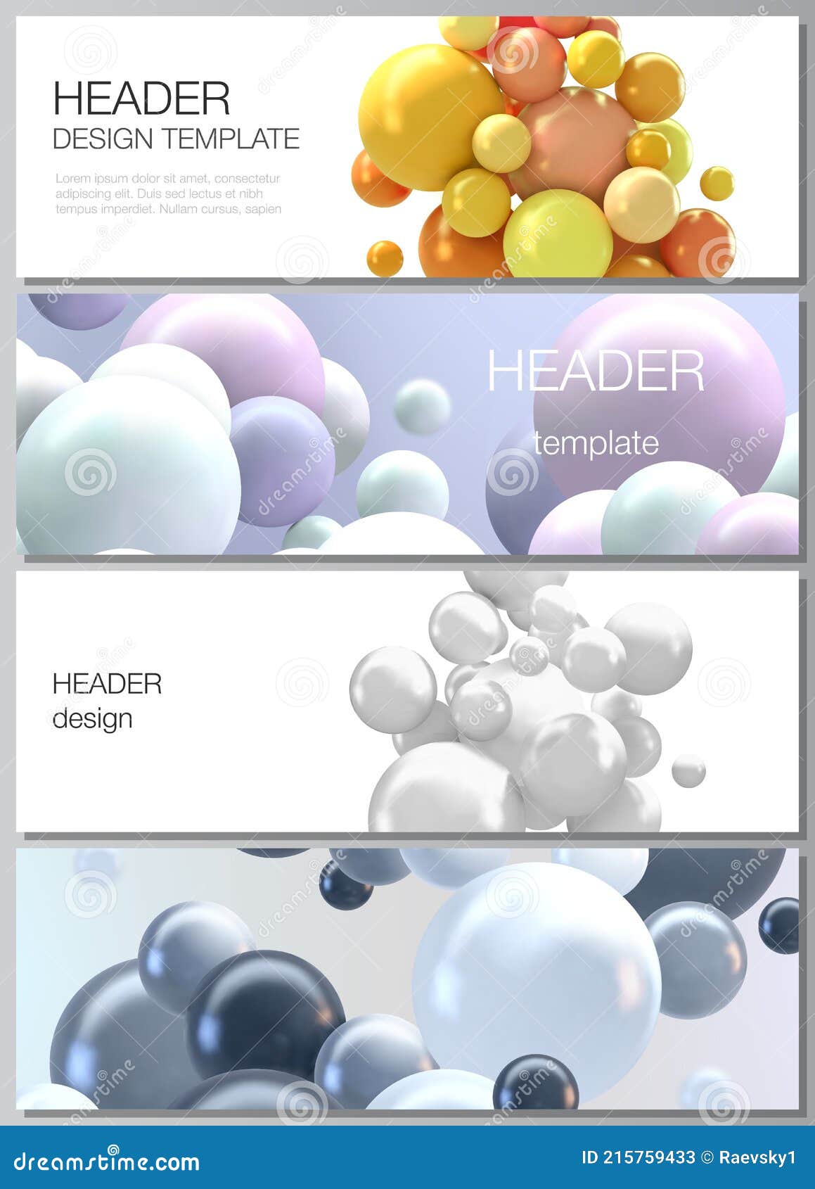 Vector Layout of Headers, Banner Templates for Website Footer Design ...