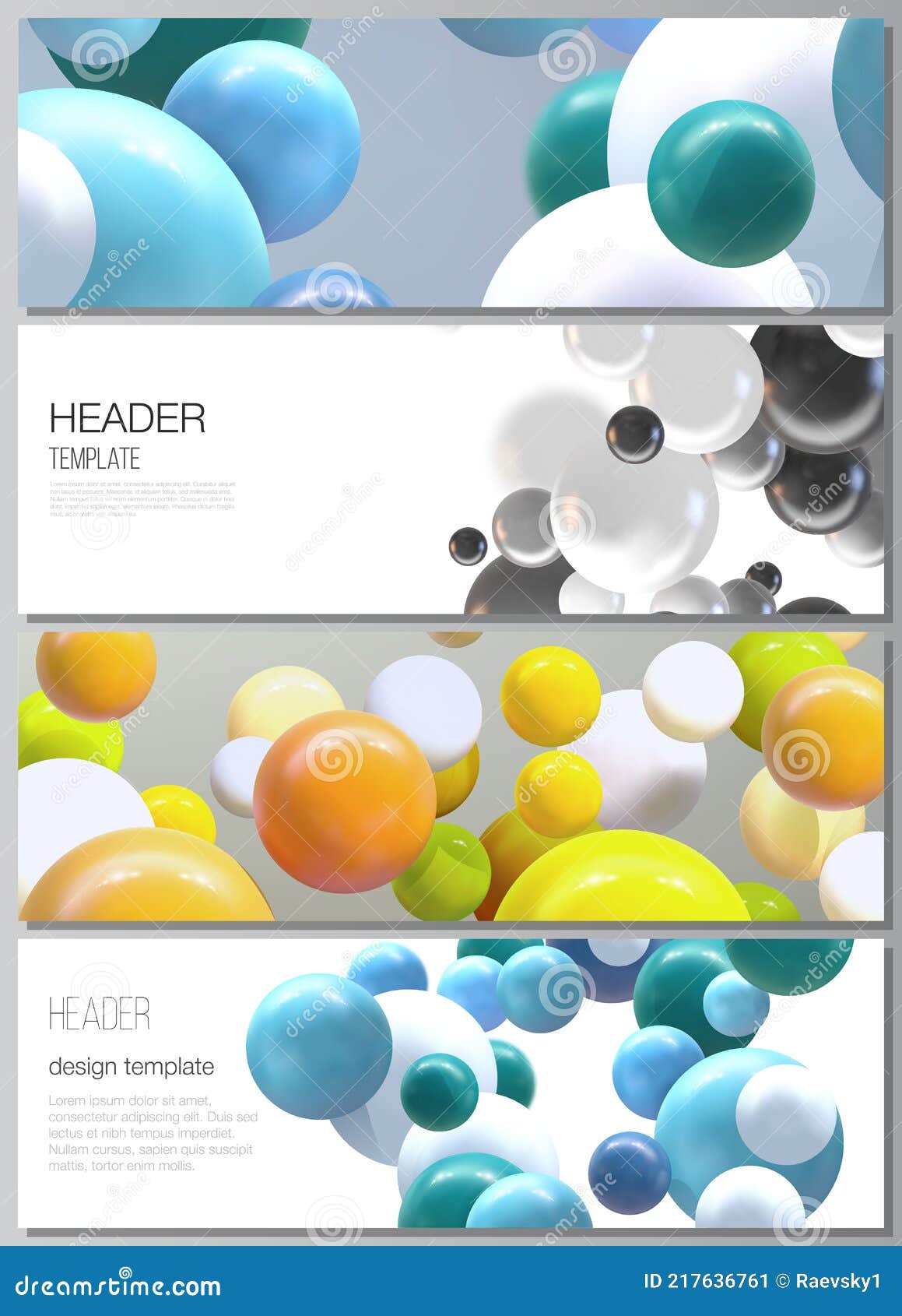 Vector Layout of Headers, Banner Templates for Website Footer Design ...