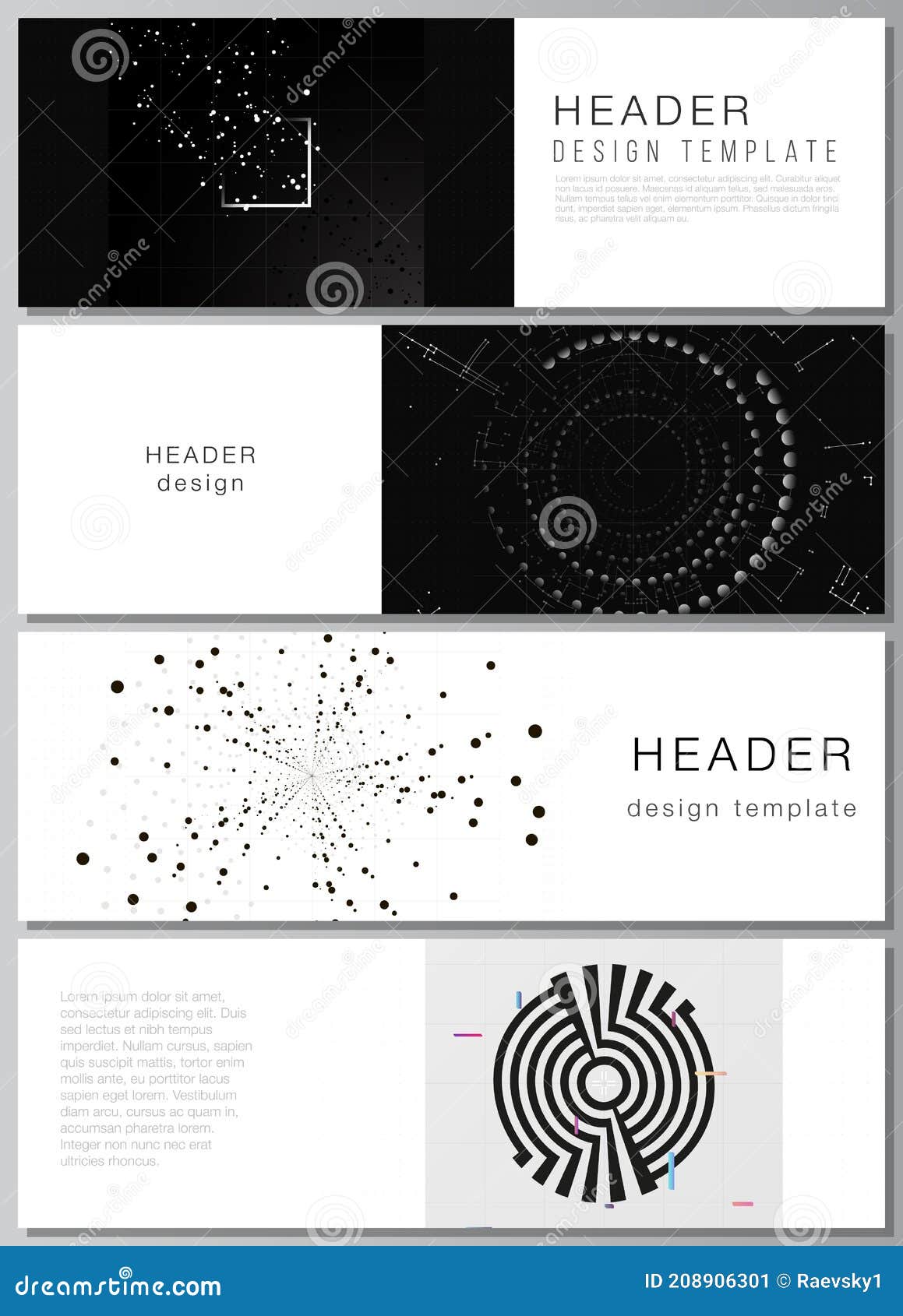 Vector Layout of Headers, Banner Templates for Website Footer Design ...