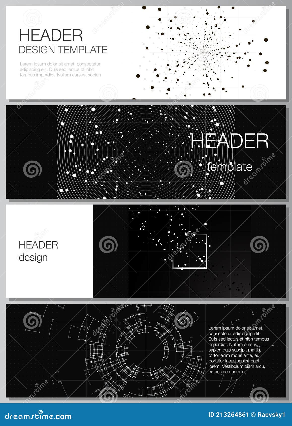 Vector Layout of Headers, Banner Templates for Website Footer Design ...