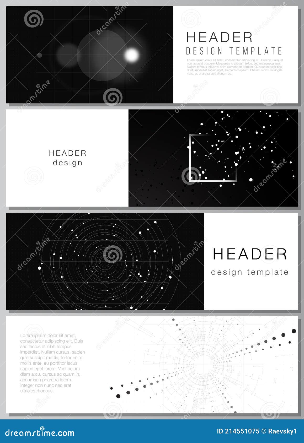 Vector Layout of Headers, Banner Templates for Website Footer Design ...