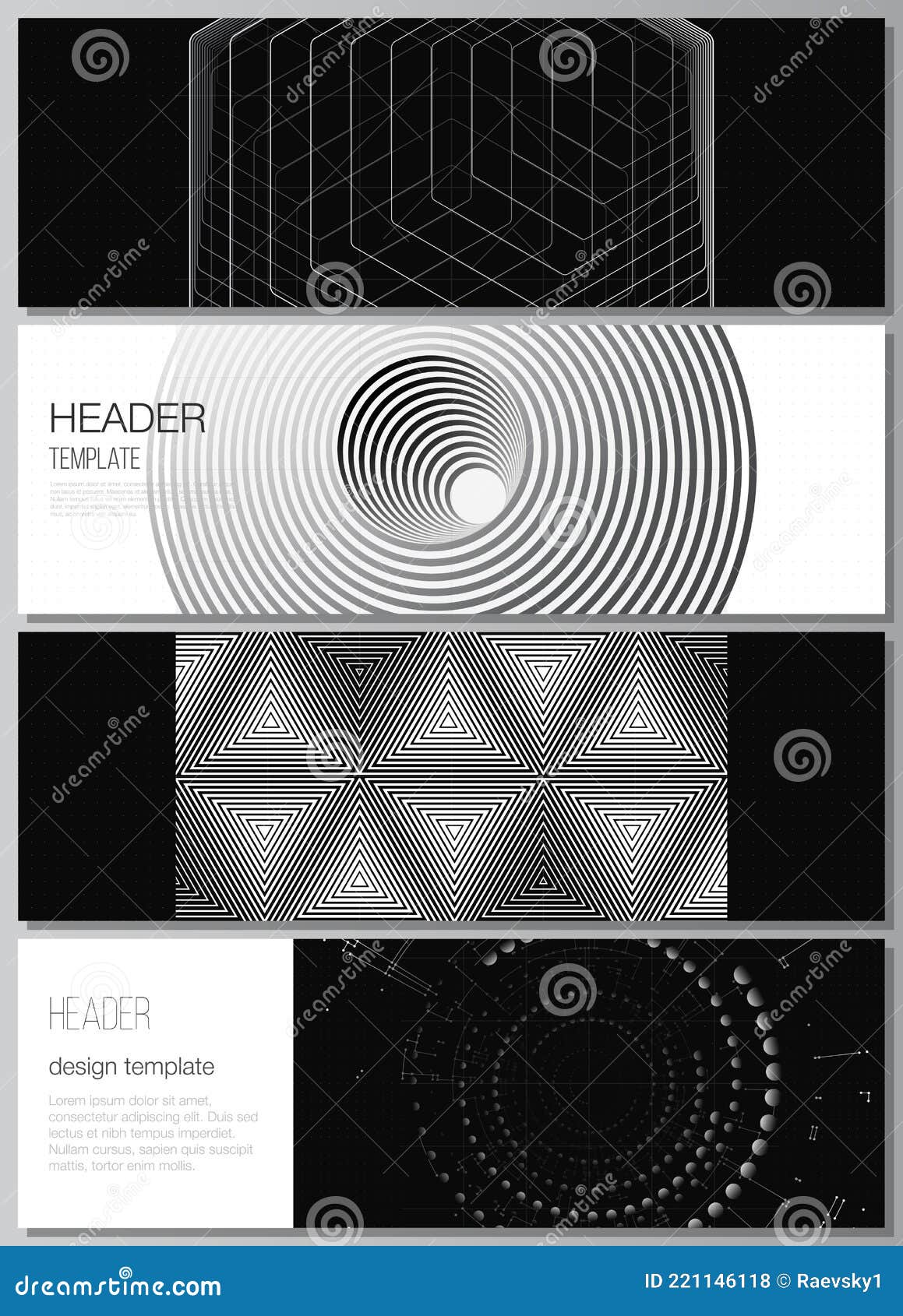 Vector Layout of Headers, Banner Templates for Website Footer Design ...