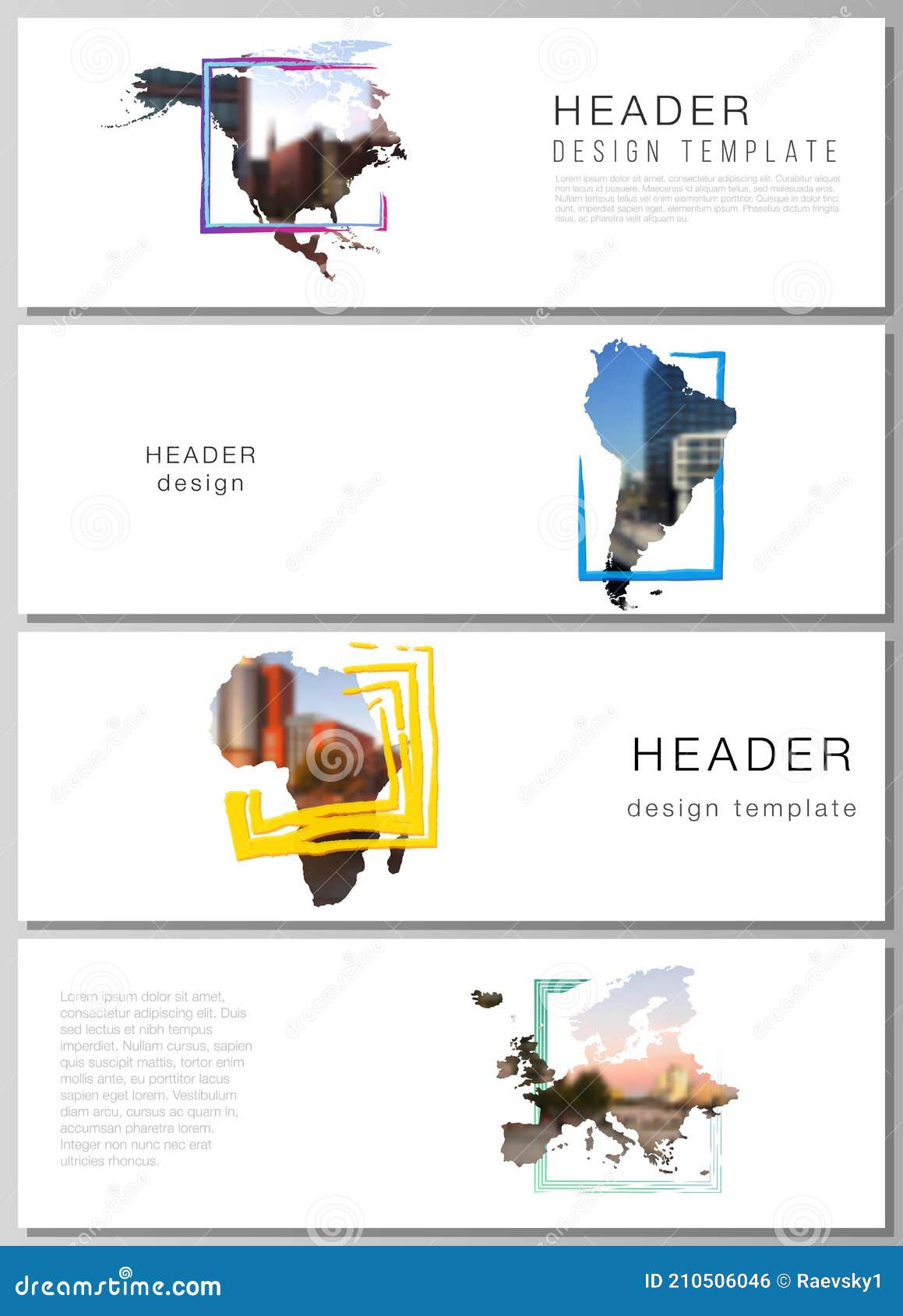 Vector Layout of Headers, Banner Templates for Website Footer Design ...