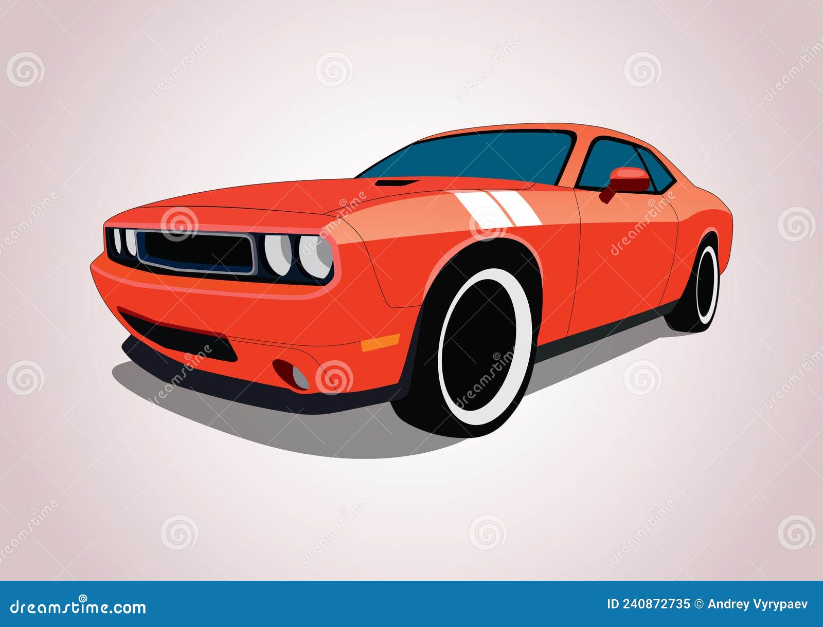 Muscle car stock vector. Illustration of dodge, muscle - 240872735