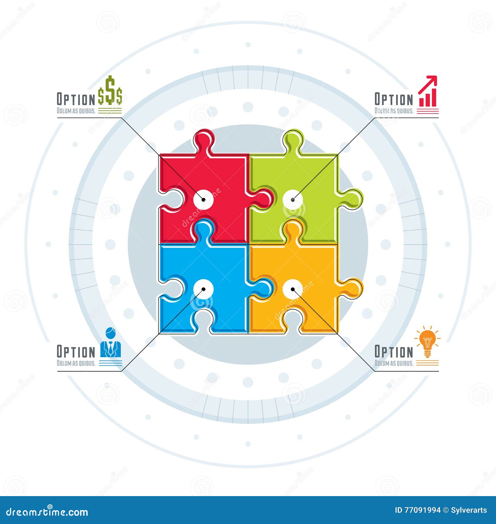 Vector Layout of Puzzle Elements Infographic Composition, Layout Stock ...