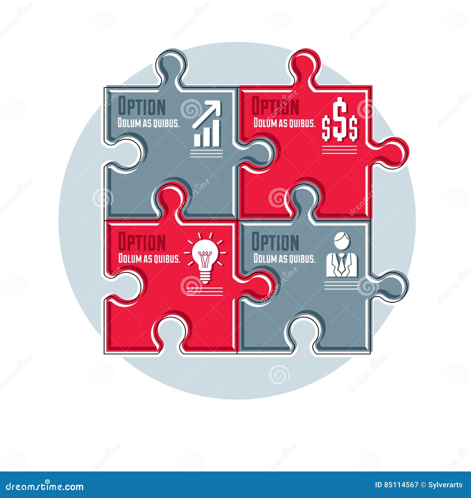 Vector Layout of Puzzle Elements Infographic Composition, Layout Stock ...