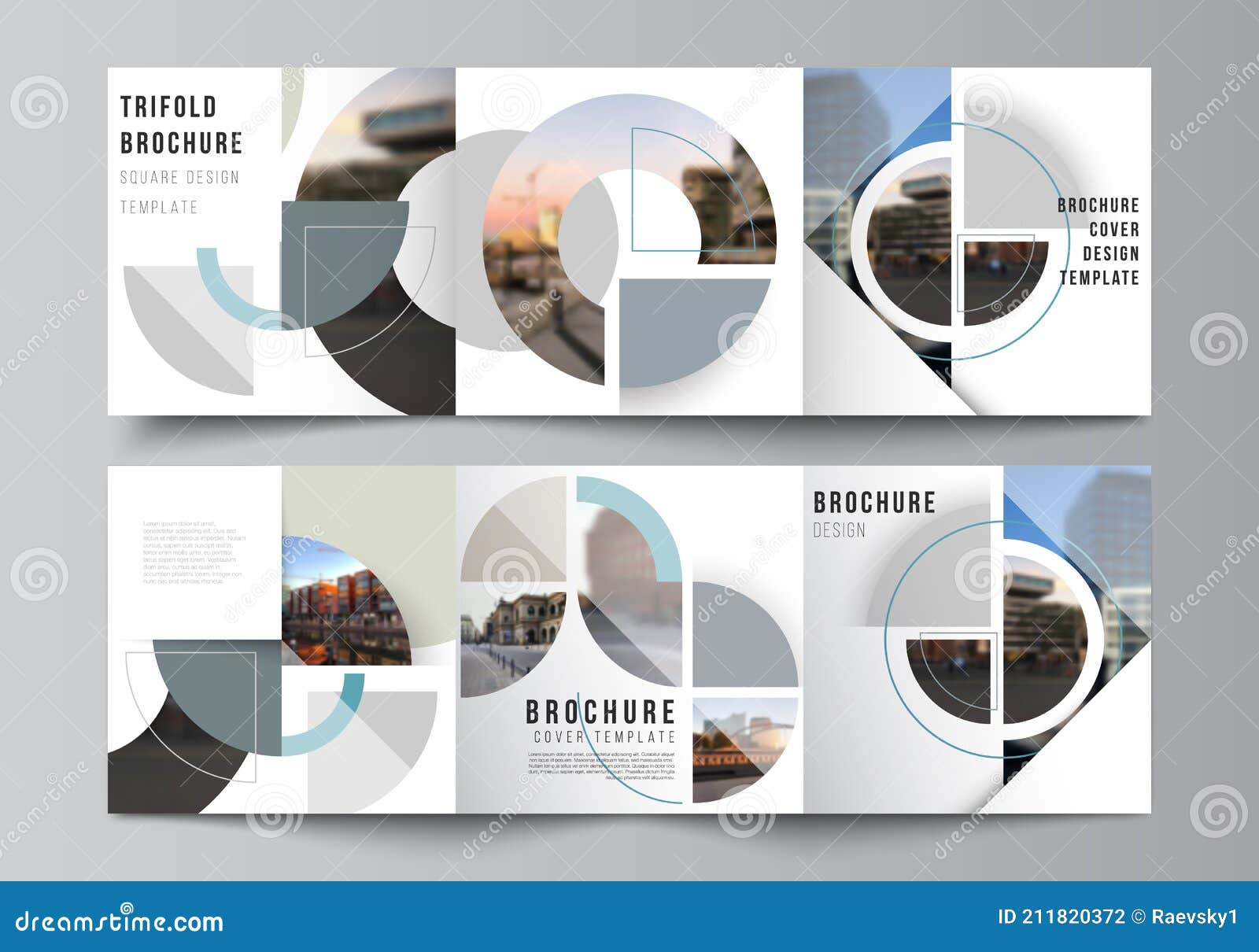 Vector Layout of Square Covers Design Templates for Trifold Brochure ...