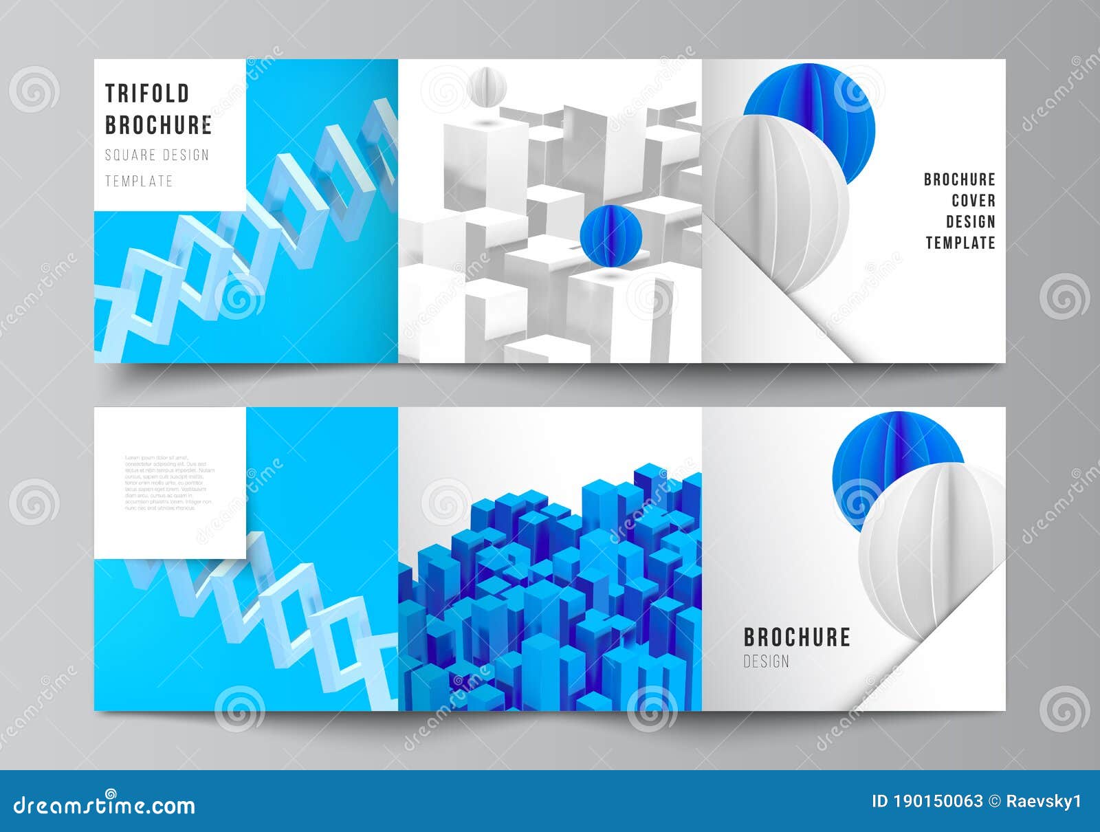 Vector Layout of Square Covers Design Templates for Trifold Brochure ...