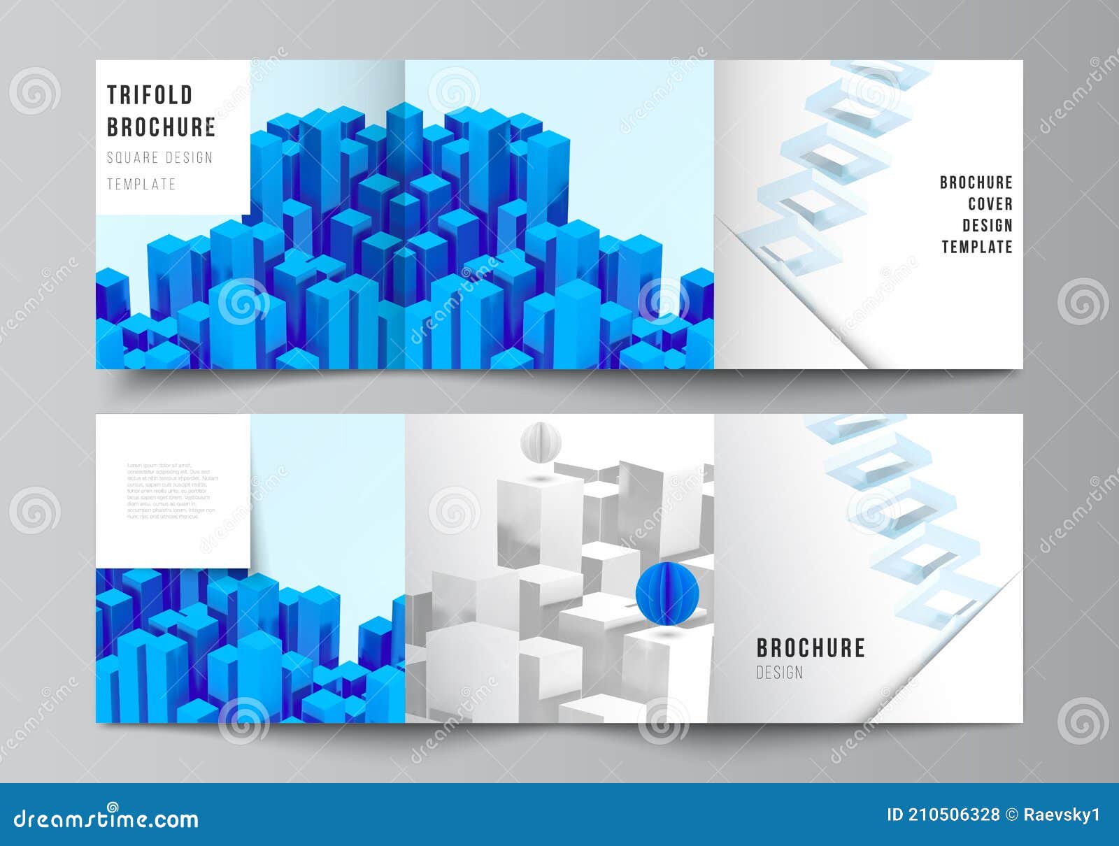 Vector Layout of Square Covers Design Templates for Trifold Brochure ...