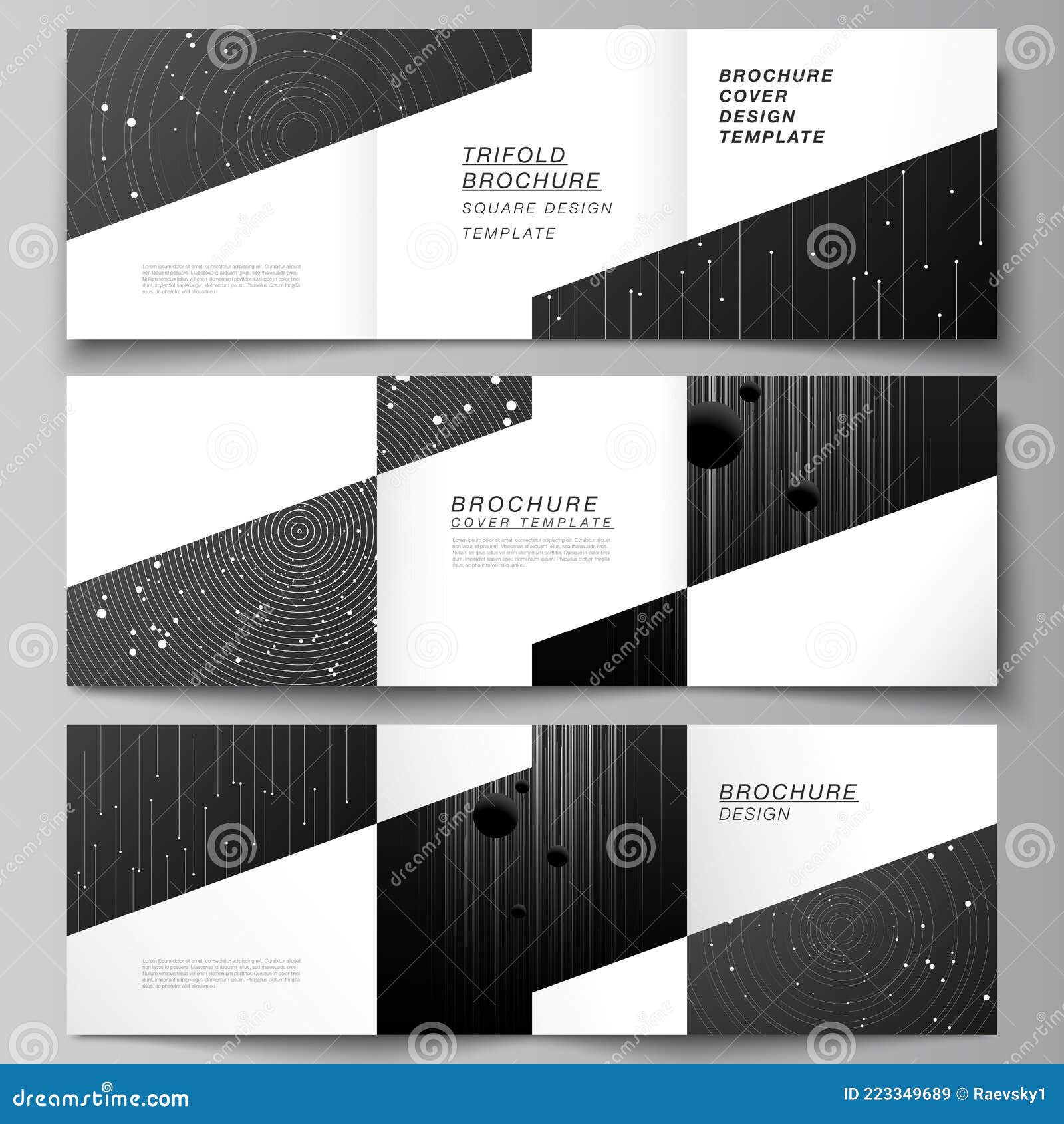 Vector Layout of Square Format Covers Design Templates for Trifold ...