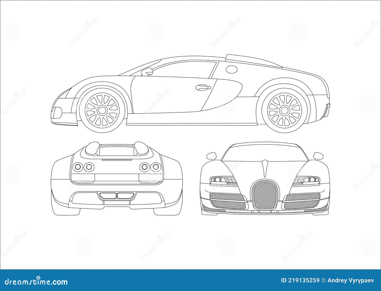 Vector Layout of a Super Car Stock Vector - Illustration of view ...