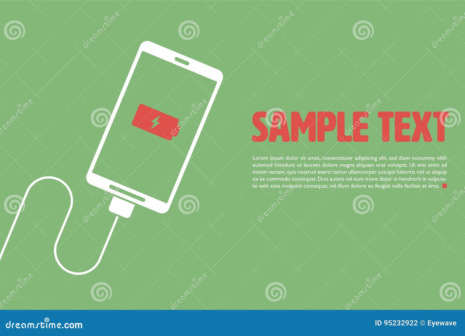 Vector Layout Template with Smart Phone Charging Stock Vector ...