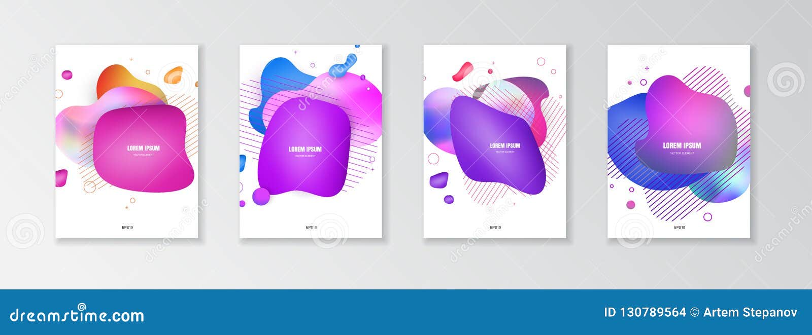 Vector Layout Templates with Liquid Fluid Elements Stock Vector ...