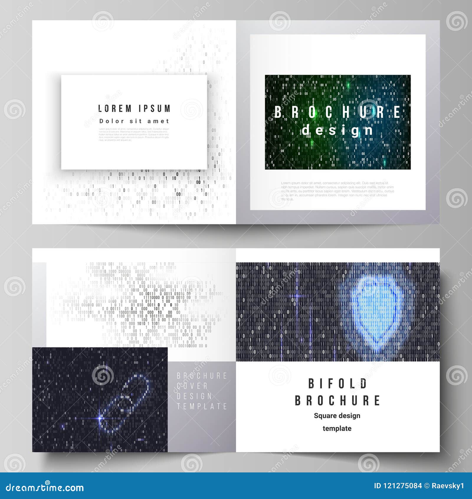 The Vector Layout of Two Covers Templates for Square Design Bifold ...