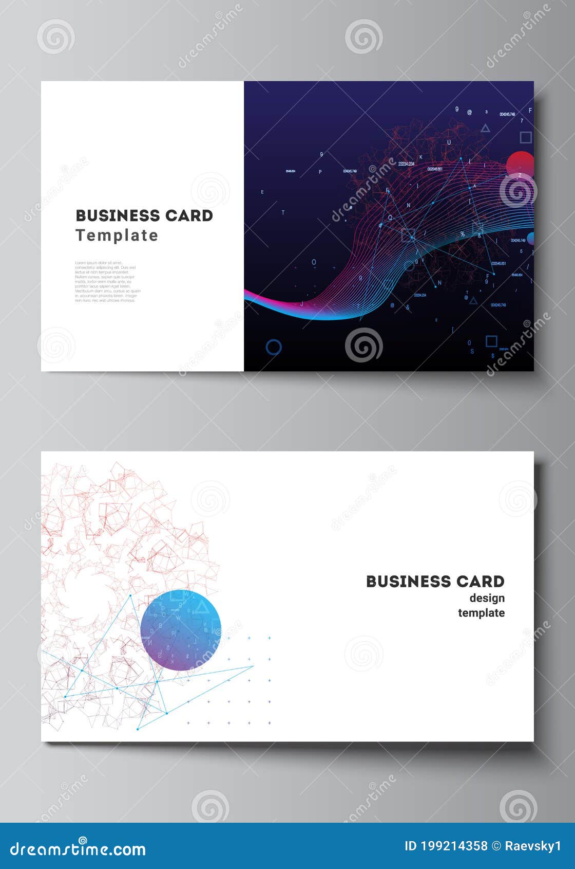 Vector Layout of Two Creative Business Cards Design Templates ...