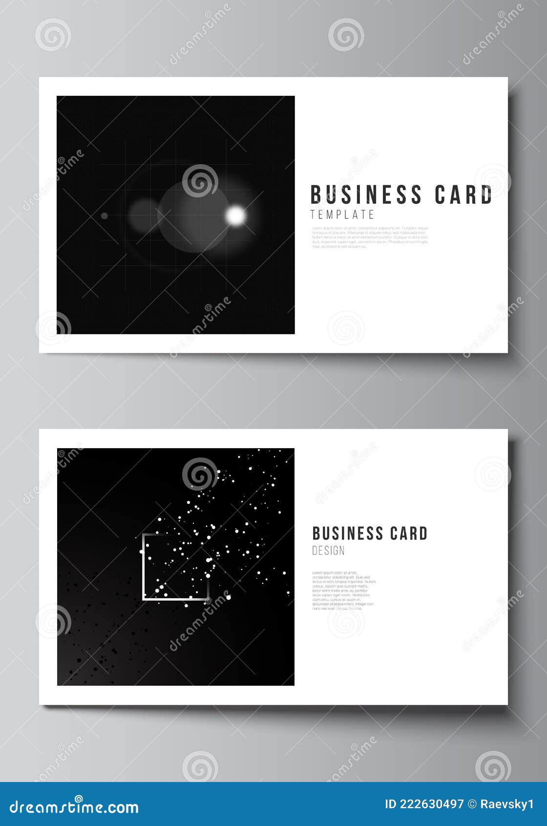 Vector Layout of Two Creative Business Cards Design Templates ...