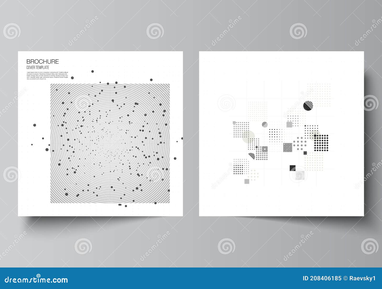 Vector Layout of Two Square Covers Templates for Brochure, Flyer, Cover ...