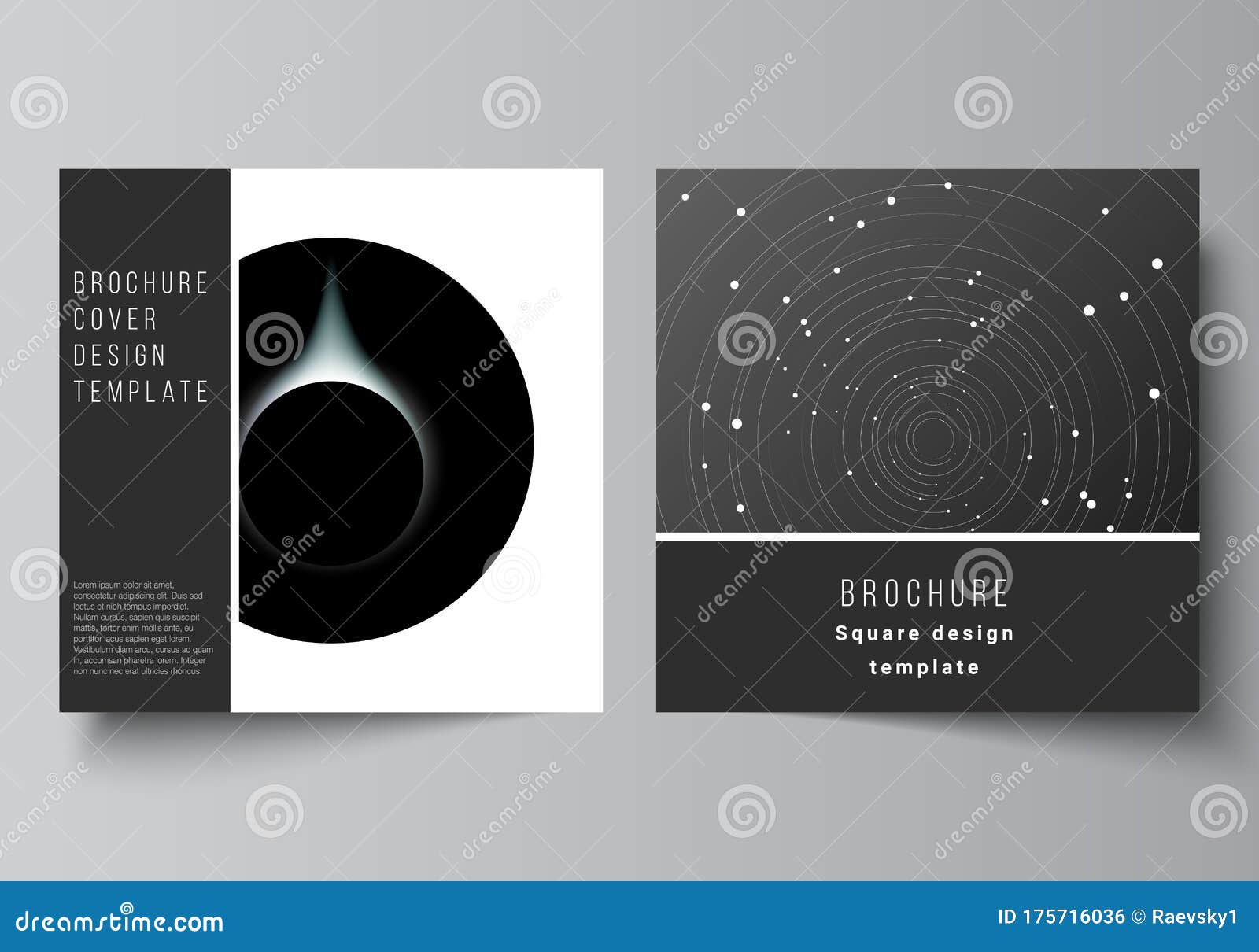 Vector Layout of Two Square Format Covers Design Templates for Brochure ...