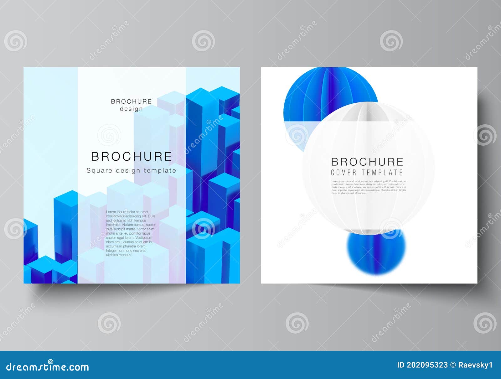 Vector Layout of Two Square Format Covers Templates for Brochure, Flyer ...