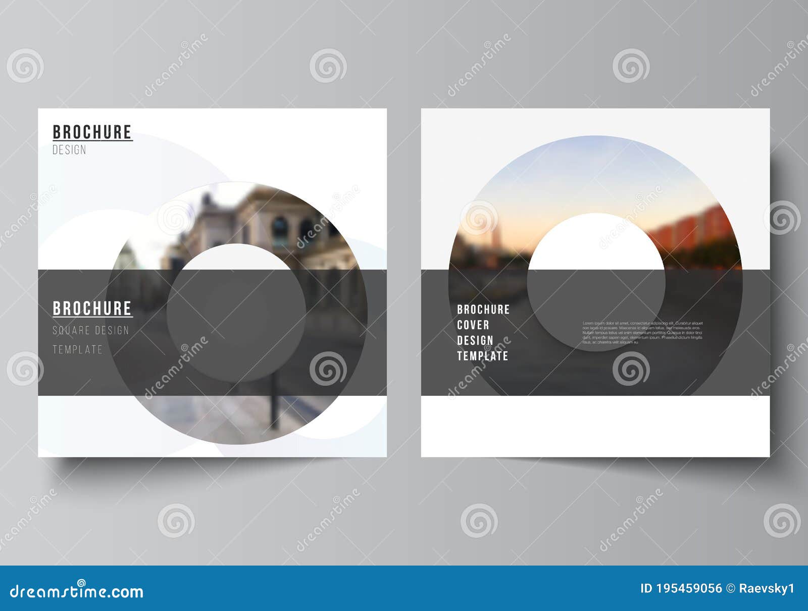 Vector Layout of Two Square Format Covers Templates for Brochure, Flyer ...