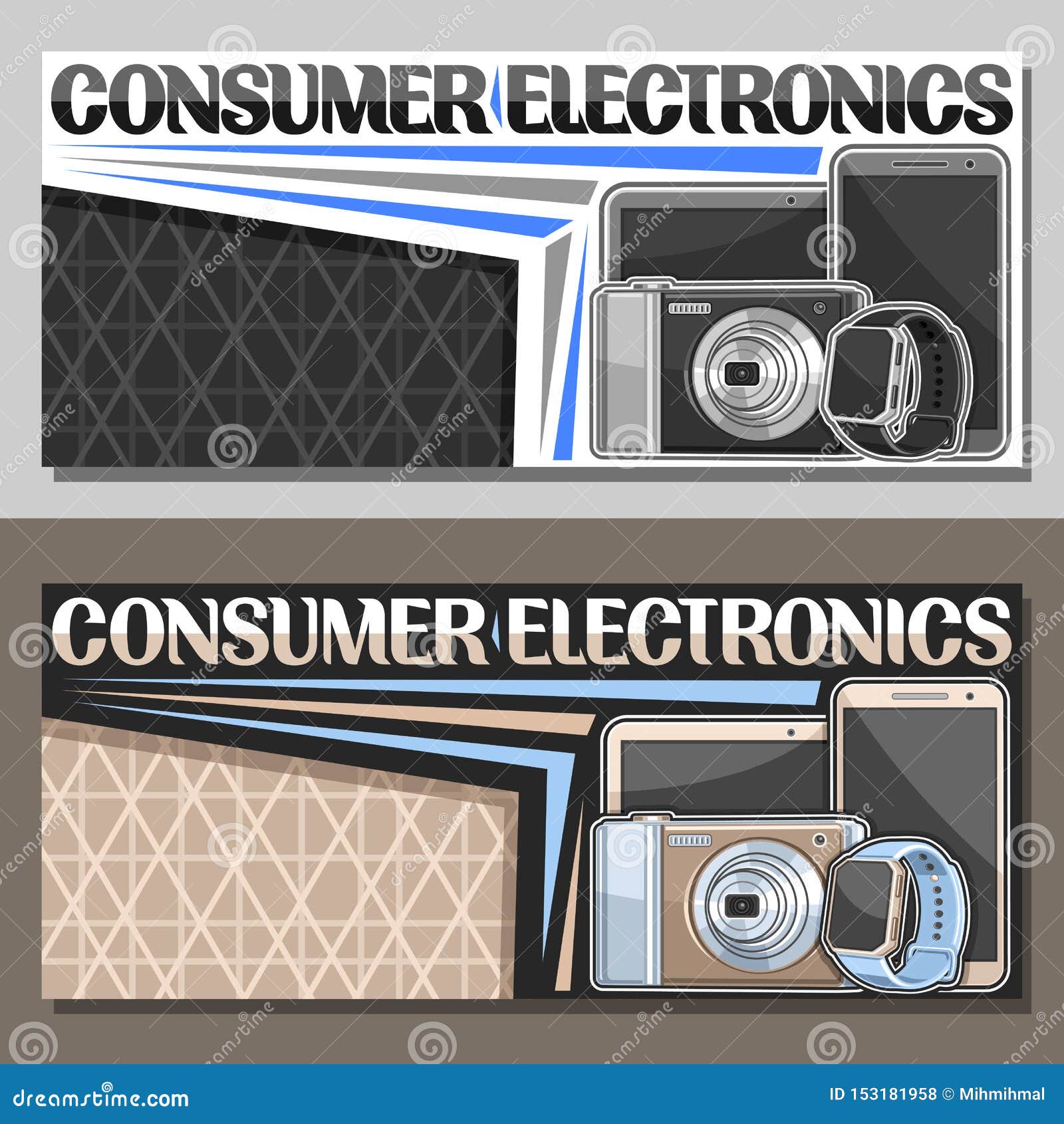 Vector Layouts for Consumer Electronics Stock Vector - Illustration of ...