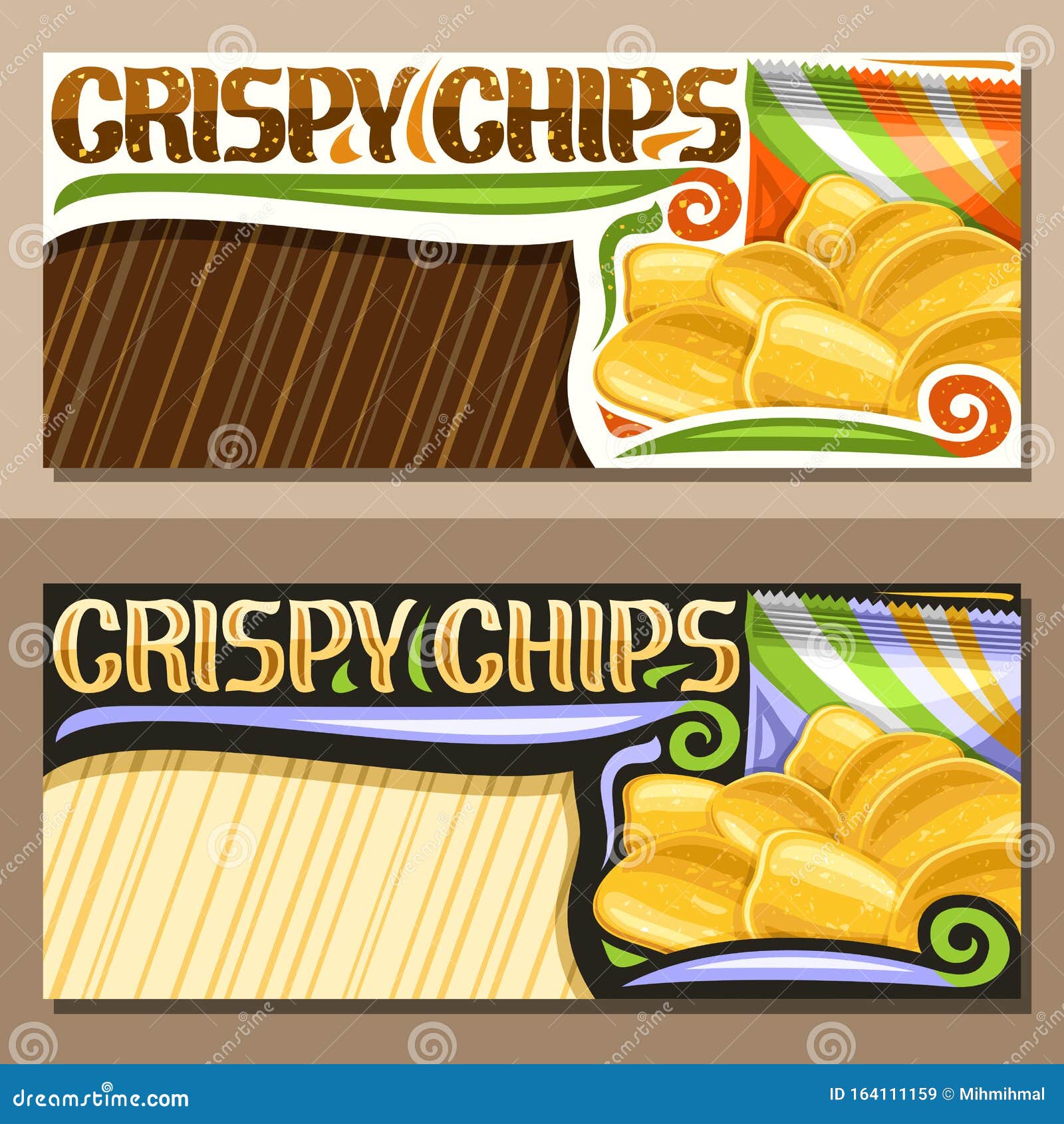 Vector Layouts for Crispy Potato Chips Stock Vector - Illustration of ...