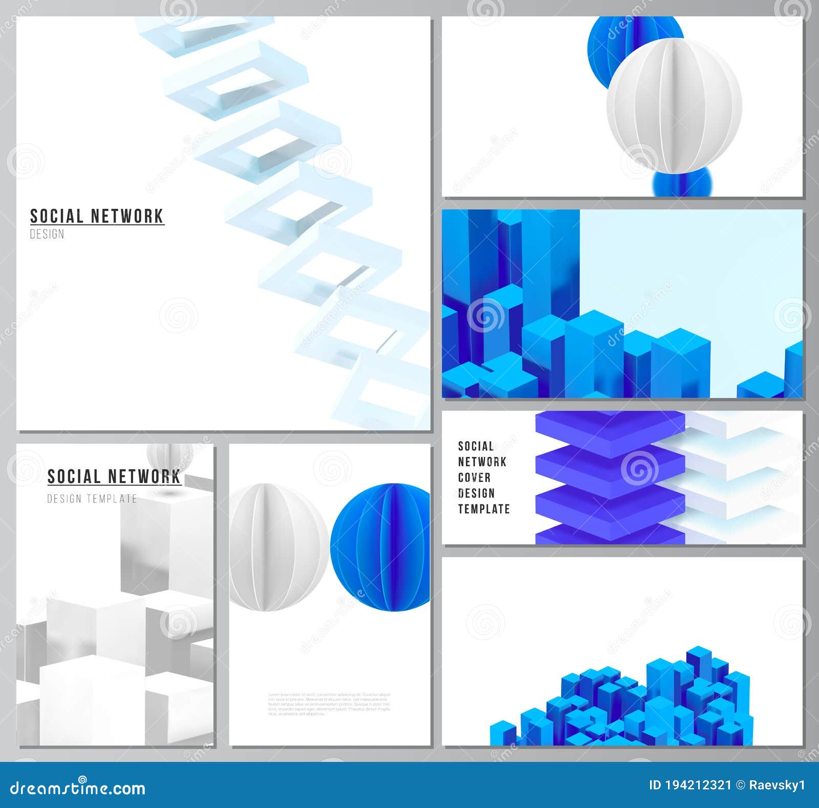 Vector Layouts of Modern Social Network Mockup for Cover Design ...