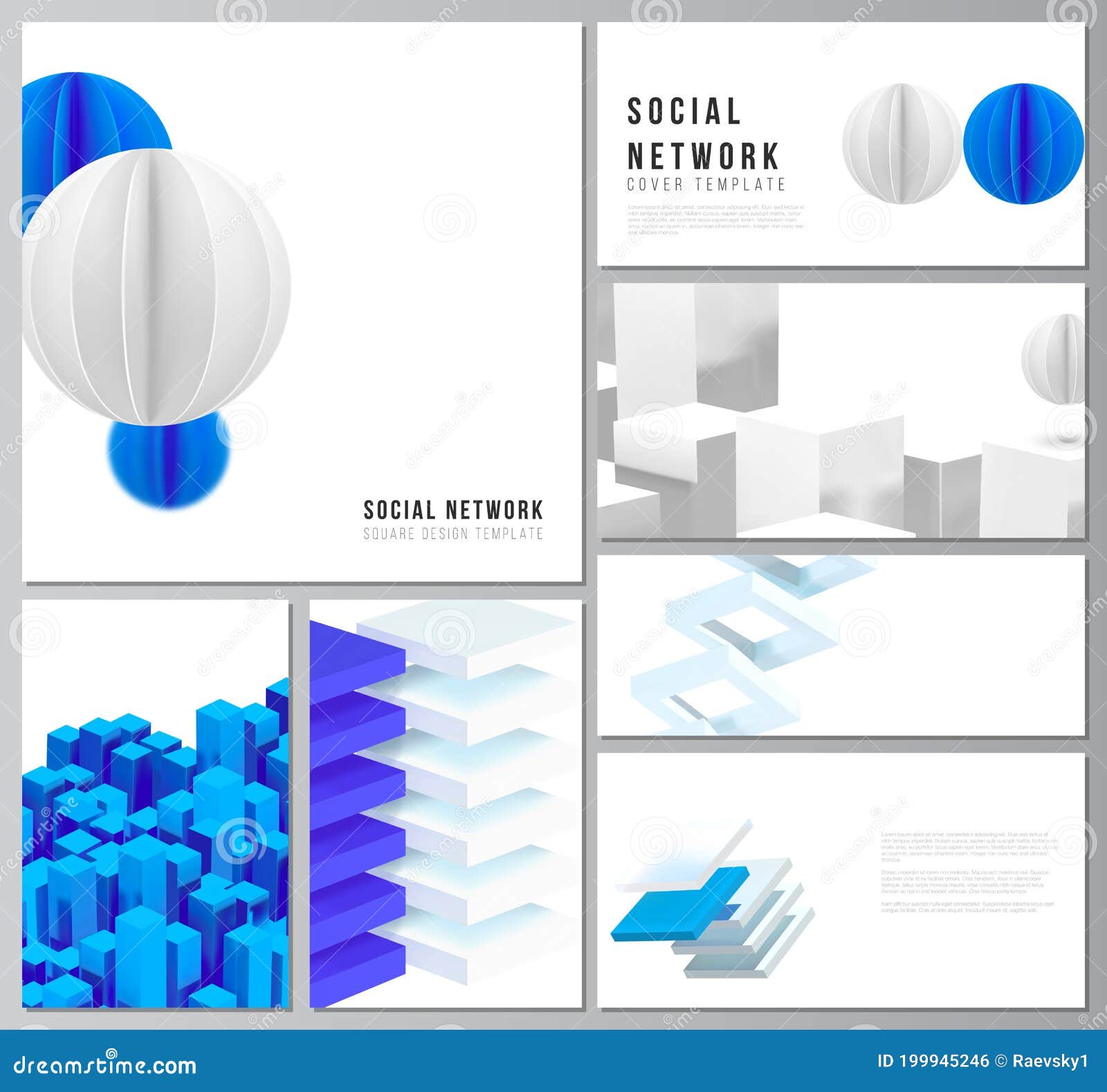 Vector Layouts of Modern Social Network Mockup for Cover Design ...