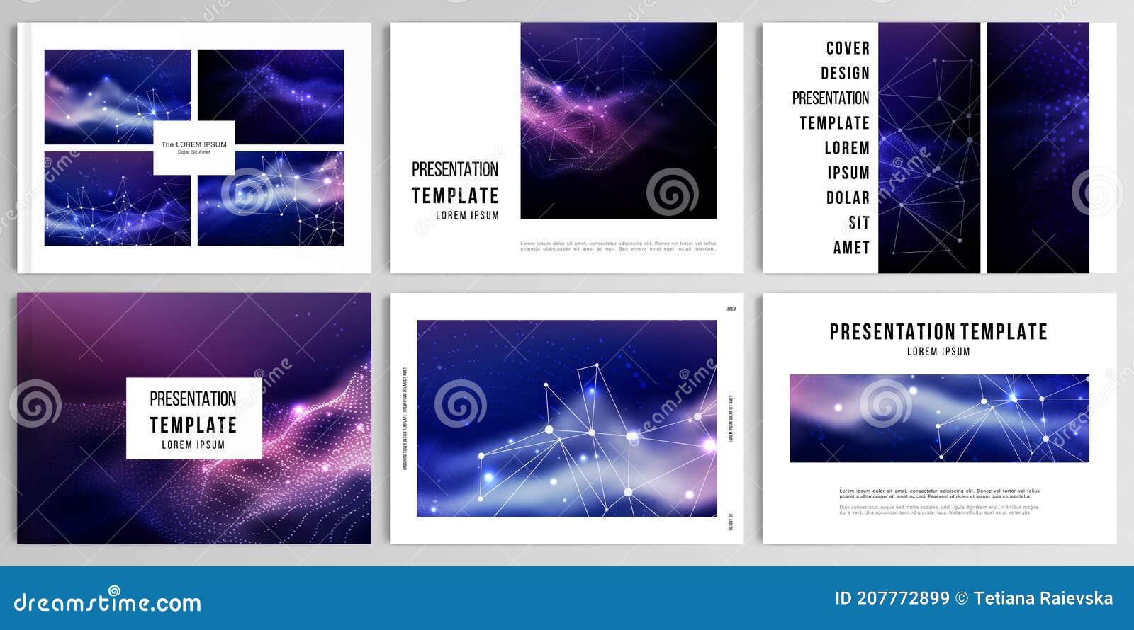 Vector Layouts Of Horizontal Presentation Design Templates For ...