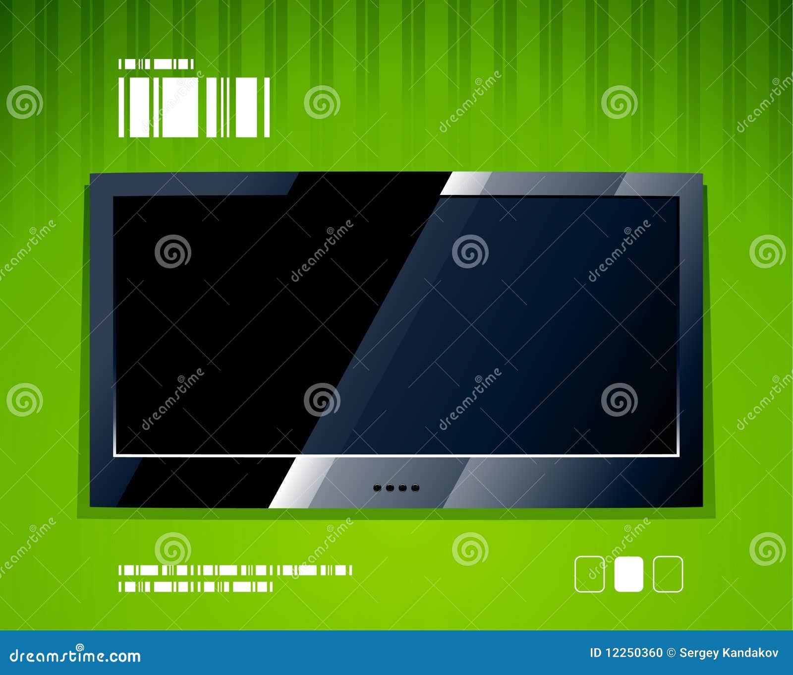 Vector LCD TV screen stock vector. Illustration of glossy - 12250360