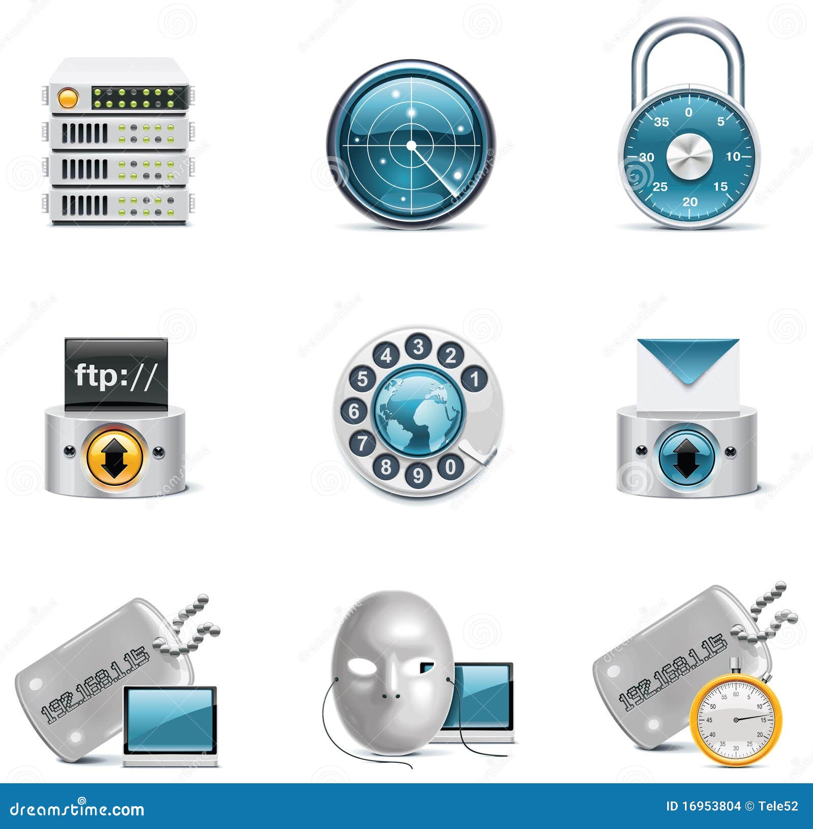 Vector Le Icone Della Rete E Del Internet. Parte 3 Illustrazione ...