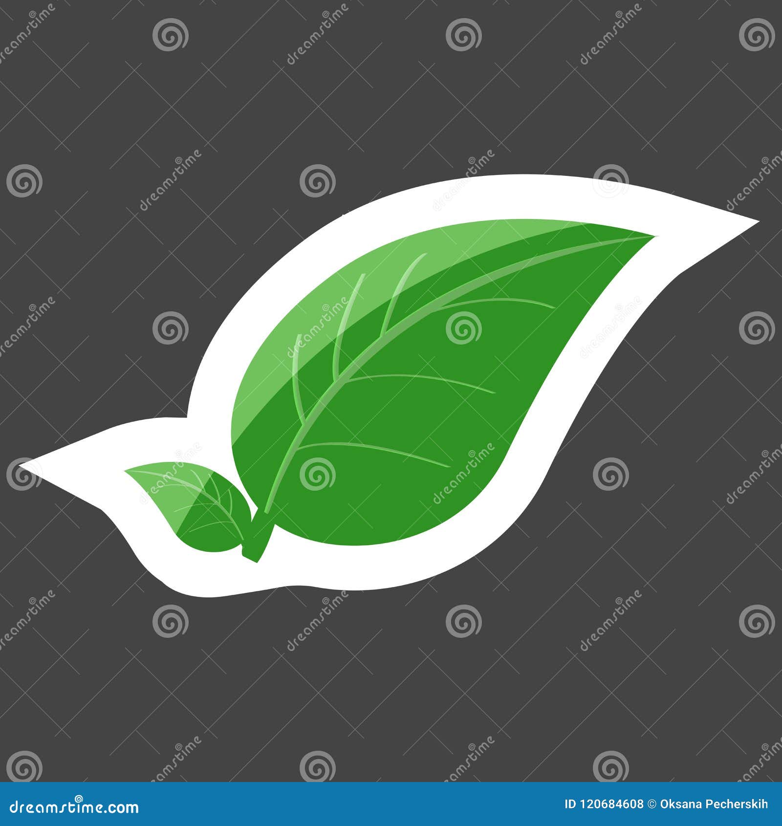 Vector Leaf Icon. Image of a Spring Leaf Colored Sticker Stock Vector ...