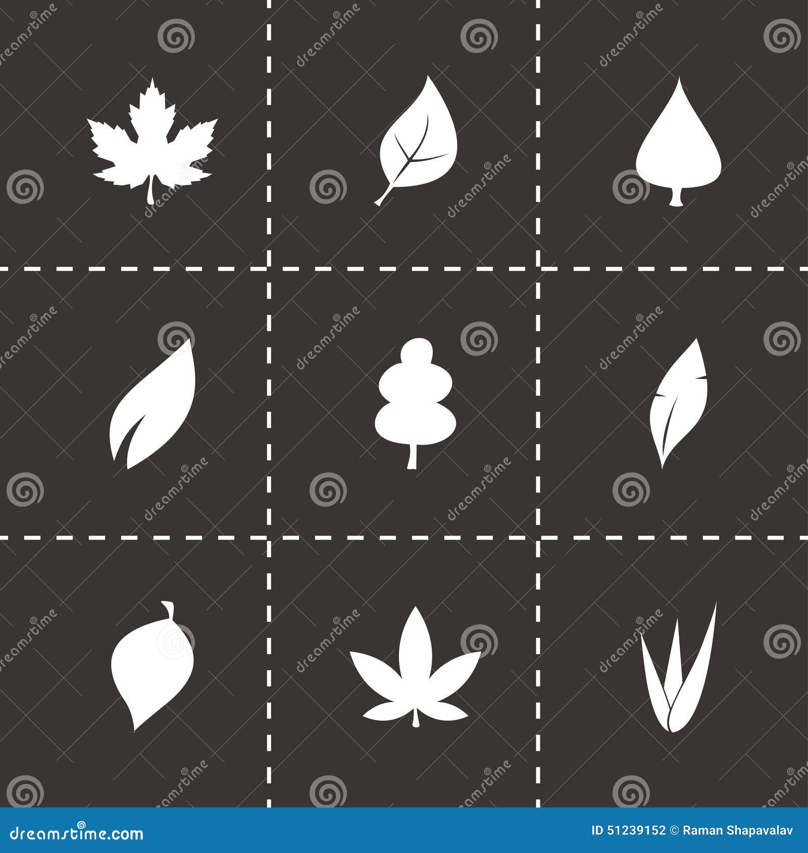 Vector leaf icon set stock vector. Illustration of collection - 51239152