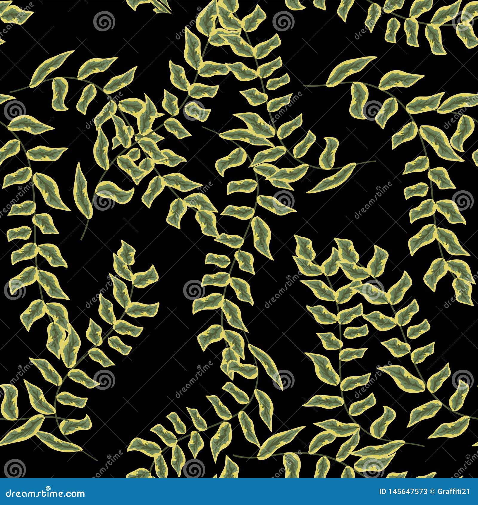 Vector Leaf Seamless Pattern Abstract Leaves Texture Stock Vector