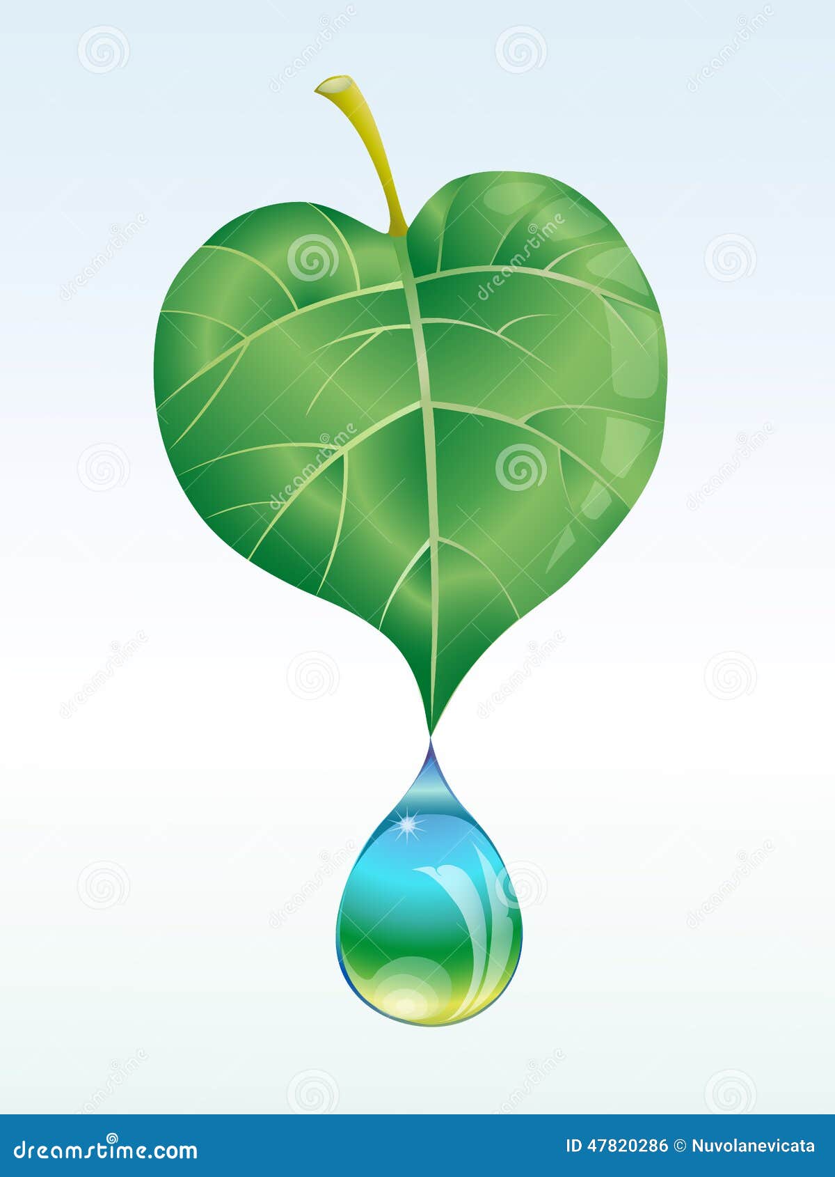 Vector Leaf with Water Drop Stock Vector - Illustration of concept ...