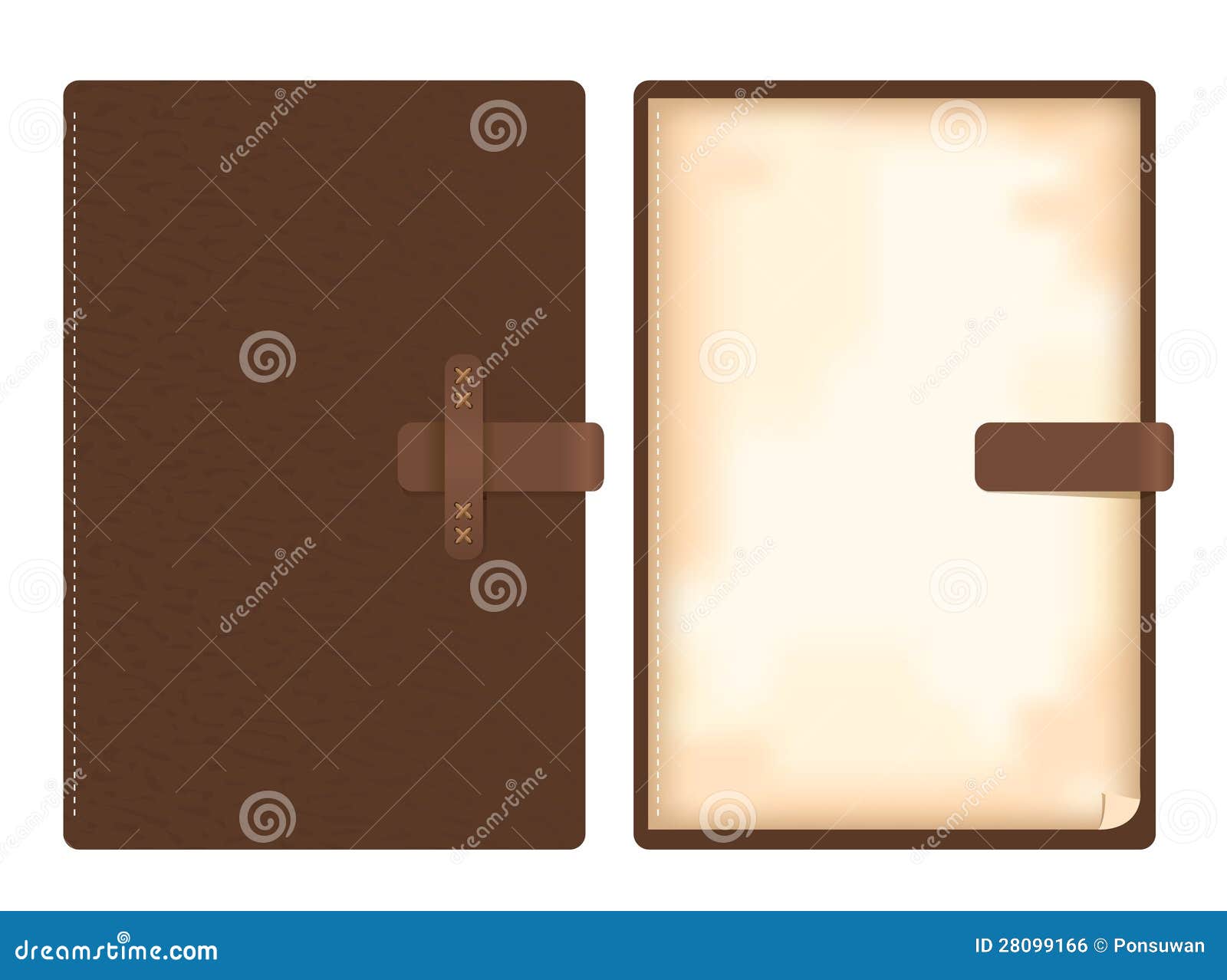 Vector leather note book stock vector. Illustration of drawing - 28099166